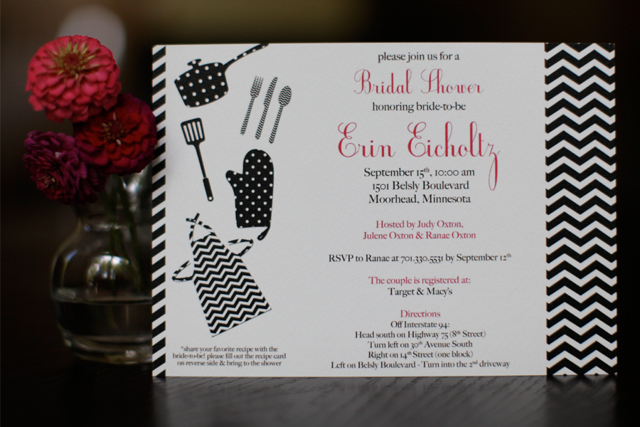cooking themed bridal shower invites – fargo wedding & event ...